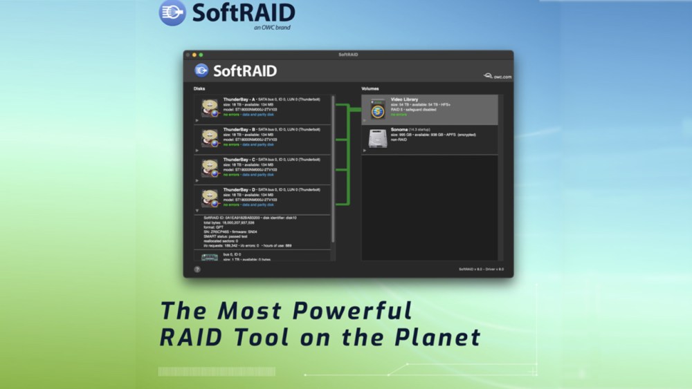 Other World Computing、「OWC SoftRAID 8.6」発表。macOS 26へ完全対応、新たにUSB接続ドライブの ...